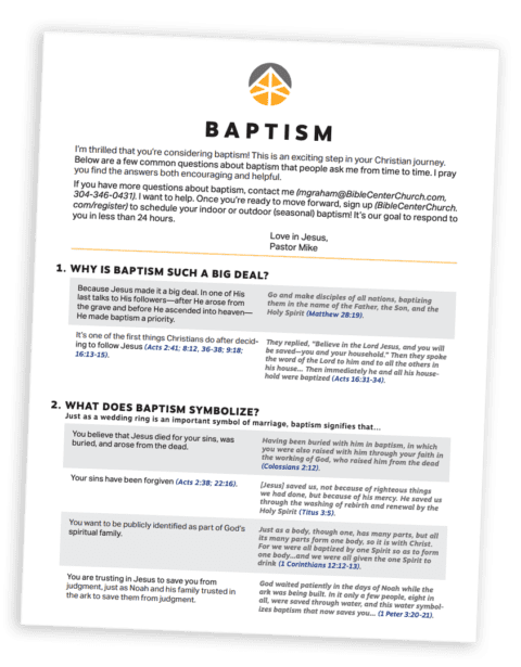 Get Baptized | Bible Center Church